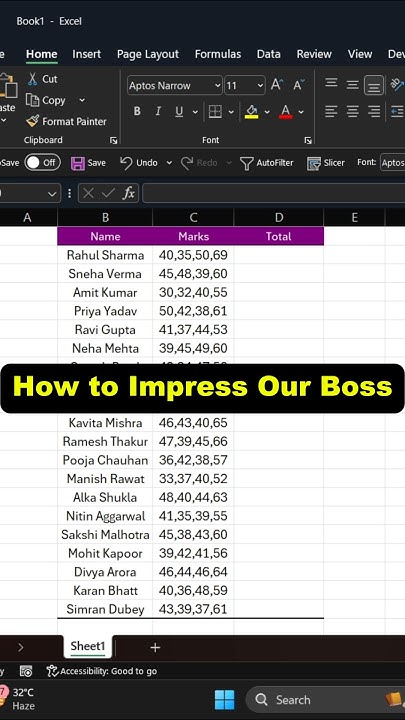 Excel Formula Trick: Total from One Cell | Use TEXTSPLIT + SUM Like a Pro! - YouTube