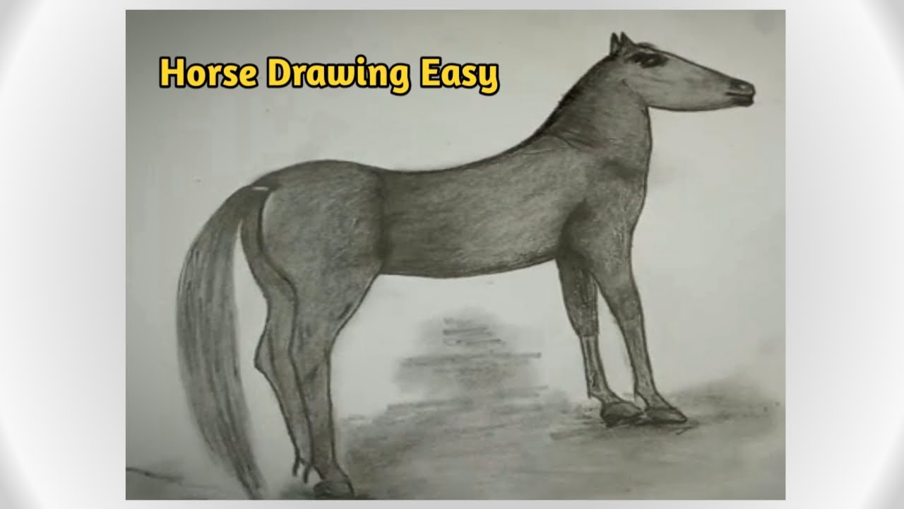 How to Draw a Horse Step by Step || Horse Drawing Easy || Menggambar ...