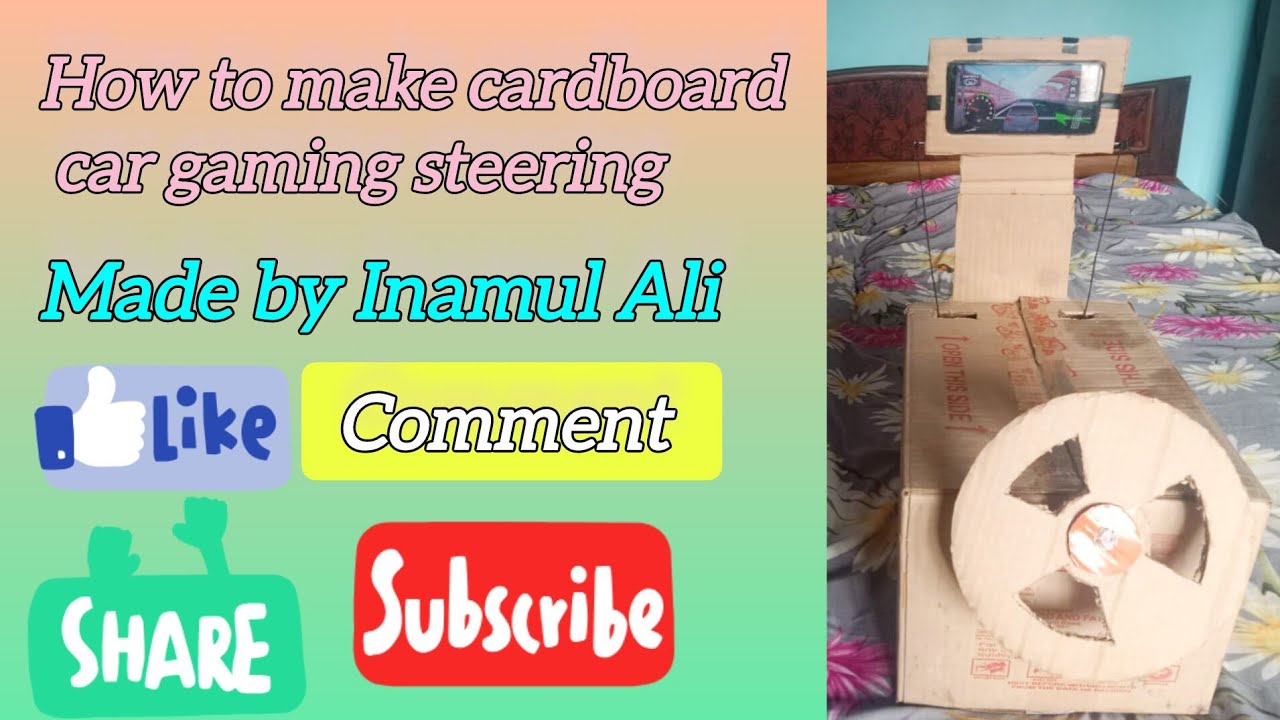 //how to make Cardboard gaming steering wheel //made by Inamul Ali ...
