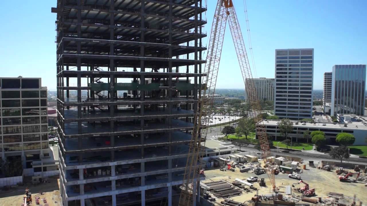 Aerial Hi Rise Construction Site - YouTube
