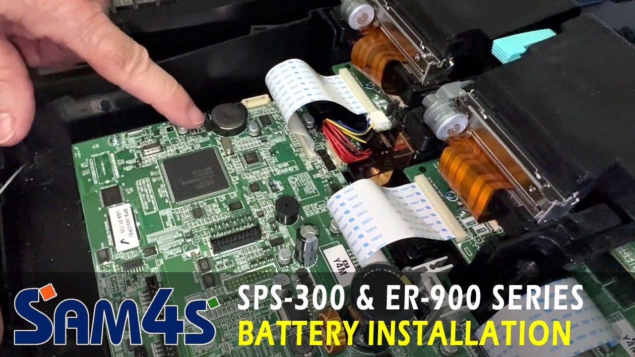 Sam4s SPS-300 & ER-900 Series Battery Installation - YouTube