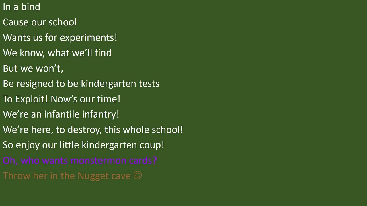 Kindergarten The Musical Lyrics - YouTube