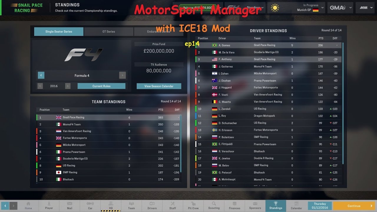 MotorSport Manager with ICE18 Mod ep14 - YouTube