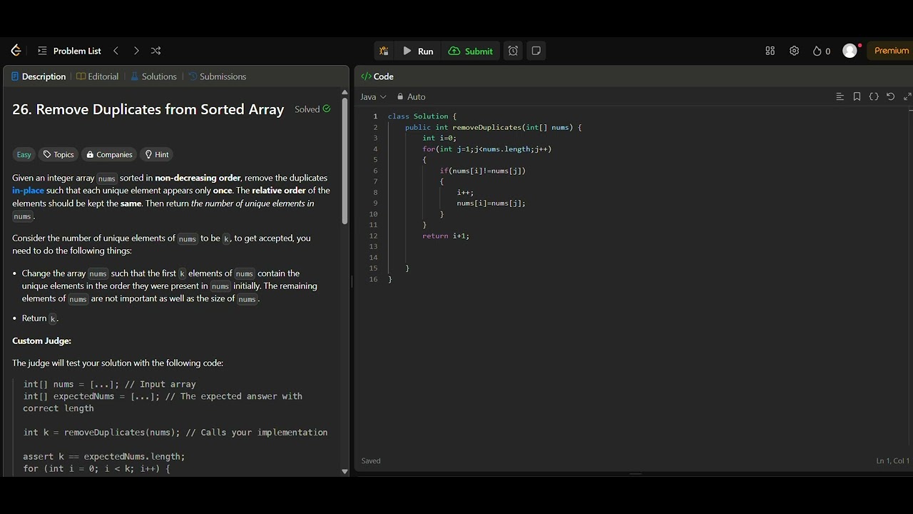Remove Elements From Sorted Array Leetcode Most Optimized Youtube 2587