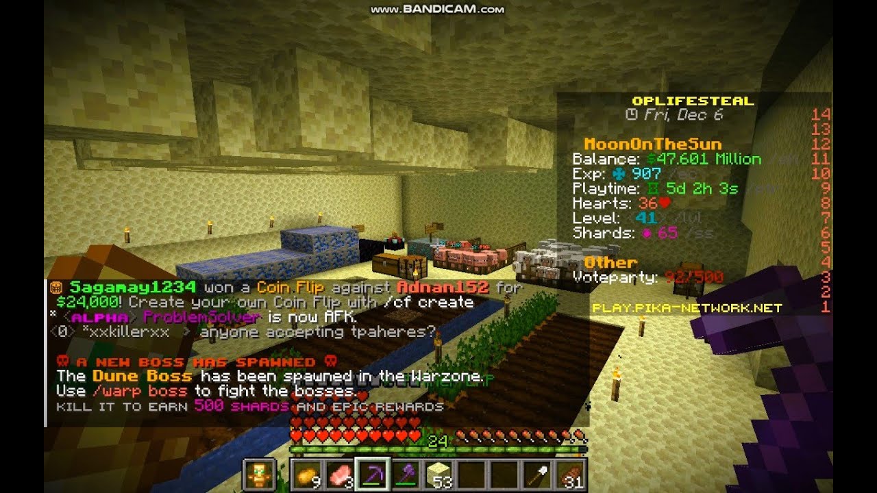 LVL 10 TO 20 IN 4 MINTUES PIKA NETWORK OPLIFESTEAL MINECRAFT # ...