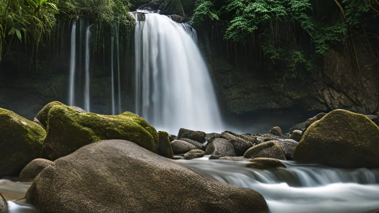 Relaxing Waterfall Ambience White Noise Meditation Video Hawaii ...