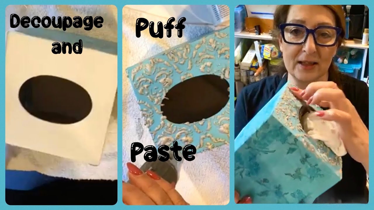 # 354 Tissue Box Posh Chalk Puff Paste #poshchalk #decoupage #stencil ...