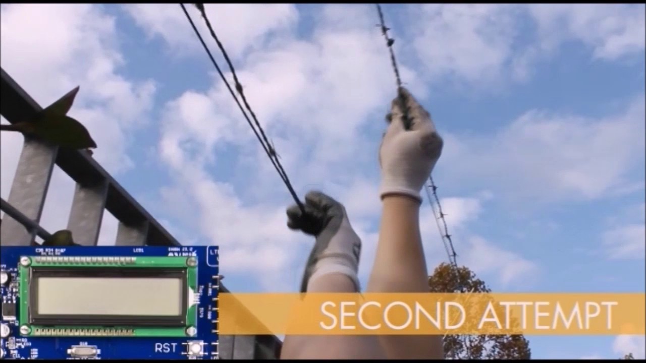 Perimeter intrusion detection on barbed wire/metal rope - YouTube