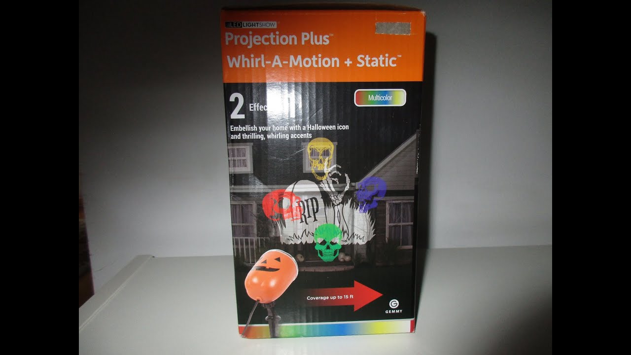 Gemmy LED Lightshow Projection Plus Whirl-A-Motion + Static Halloween R ...