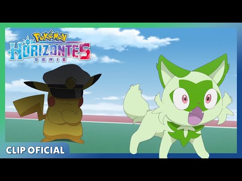 ¡Capitán Pikachu combate contra Ceruledge! | Serie Horizontes Pokémon | Clip oficial
