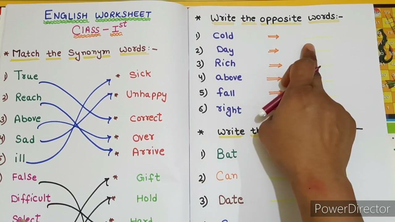 Class 1st English Worksheet//Grade 1 English Worksheet//English Grammar ...