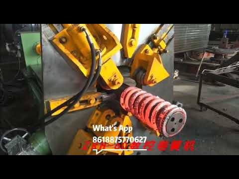 Hot coiling machine for making big size springs - YouTube