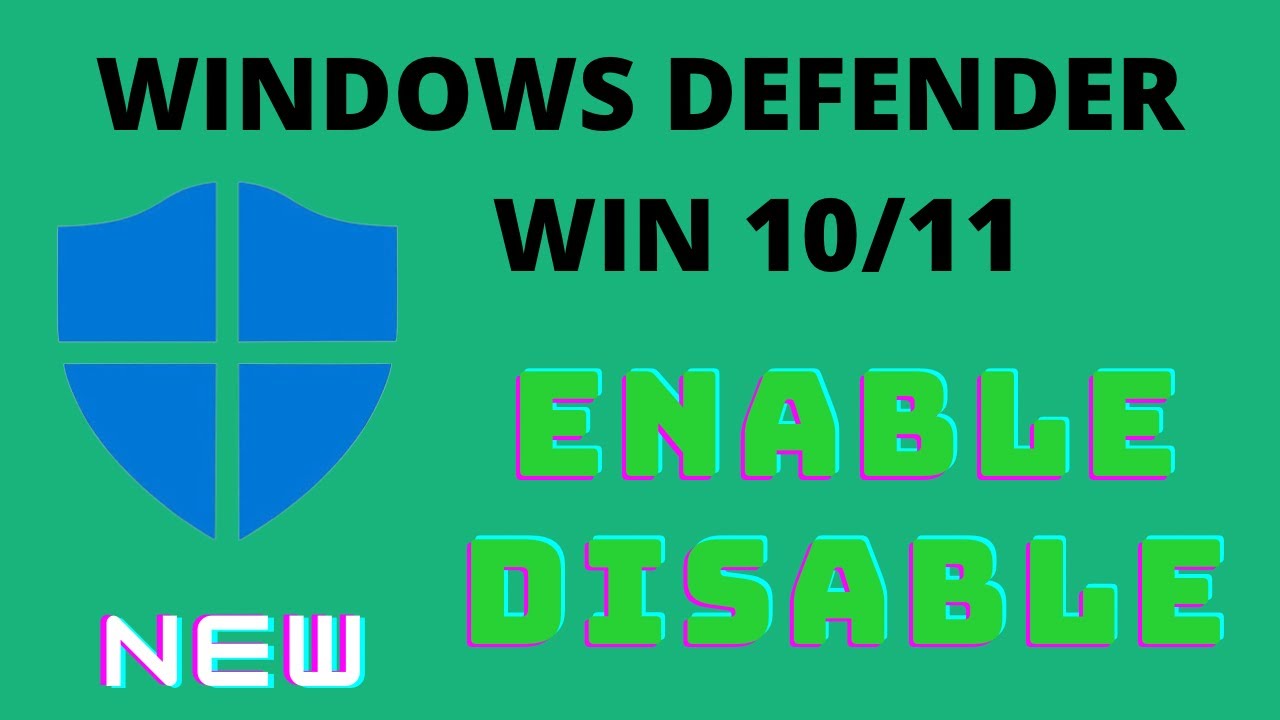 How to Disable/Enable Windows Defender on Windows 10/11 | | windows ...