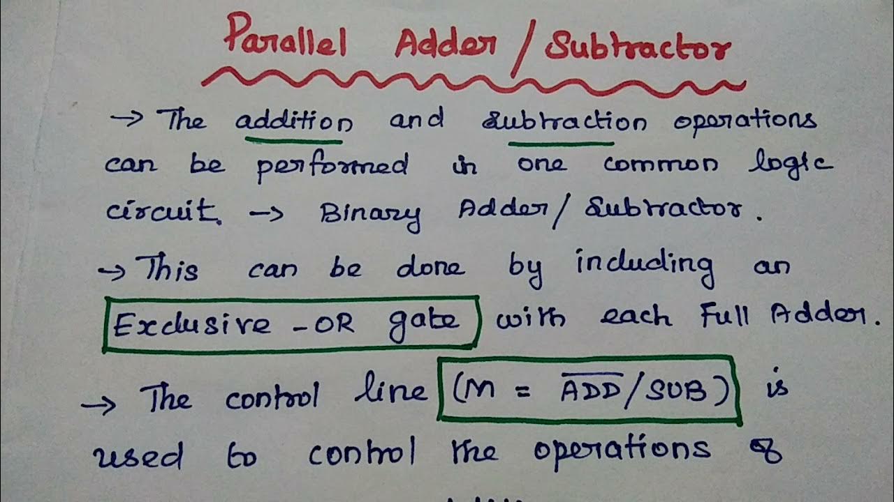 Parallel Binary Adder/Subtractor - Operation - YouTube
