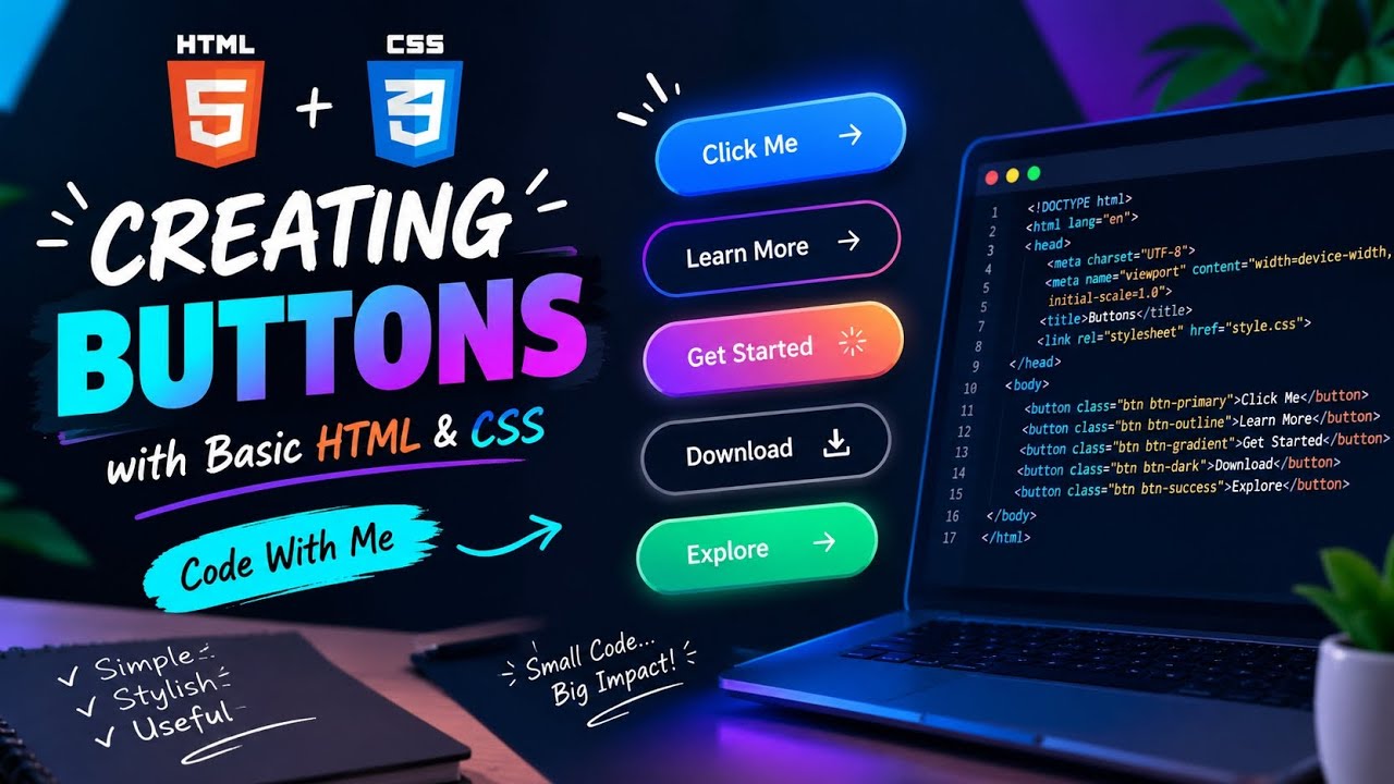 #Beginner-Friendly Learn HTML & CSS by Creating Beautiful Buttons! 💻🔥 ...
