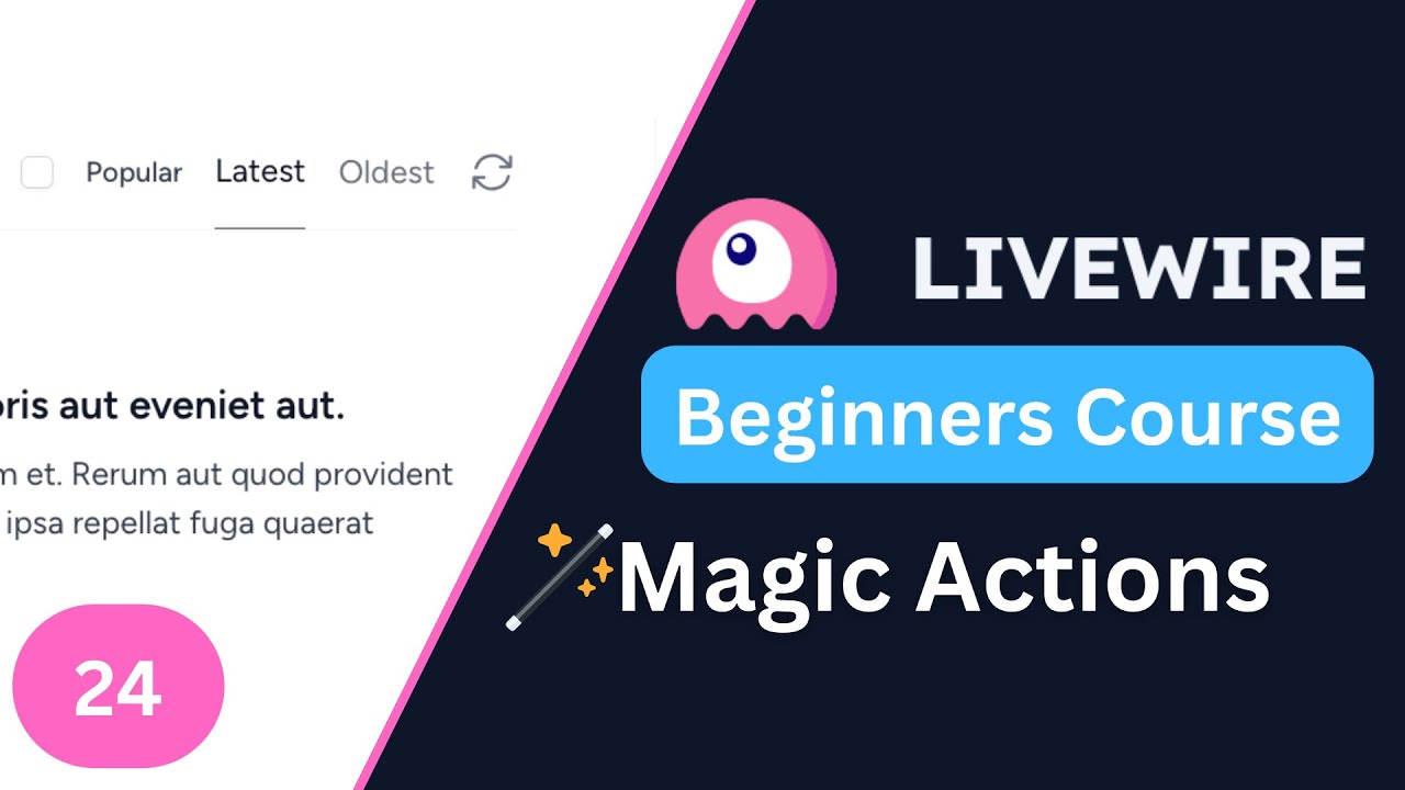 Magic Actions | Laravel Livewire 3 for Beginners EP24 - YouTube