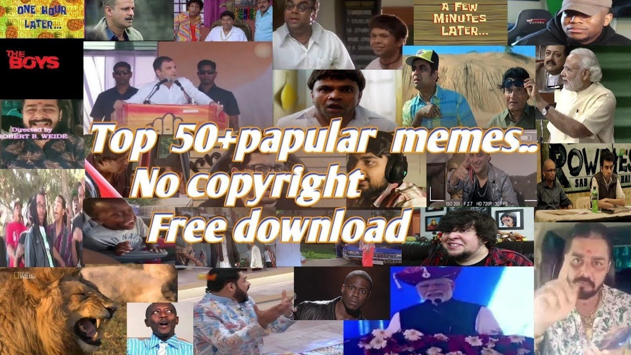 Top 50 popular memes || Non Copyright || meme video || most popular ...