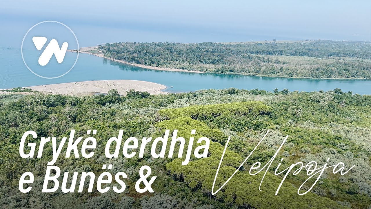 Gryke derdhja e Bunes dhe plazhi i Velipojes nga Ajri - BUNA river ...