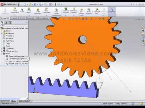 SolidWorks Rack Pinion - YouTube