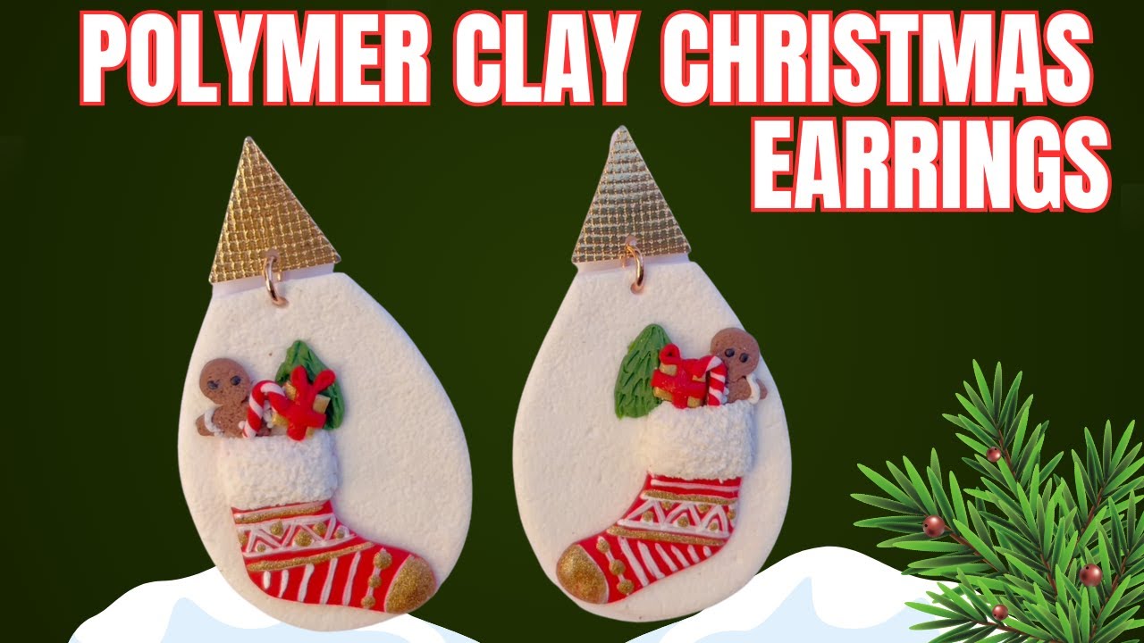 Polymer Clay Christmas Stockings Earrings | FULL DIY Tutorial - YouTube
