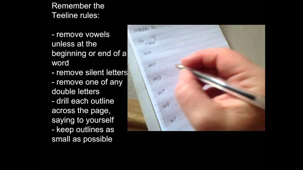 Teeline Shorthand - Letter Combinations - Summer Homework - YouTube