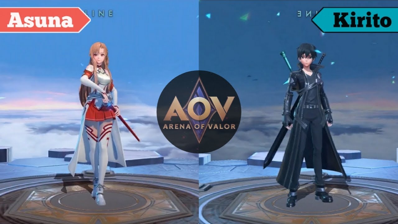 AOV X SAO Kirito & Asuna Lobby Show Off Animation - Arena Of Valor ...