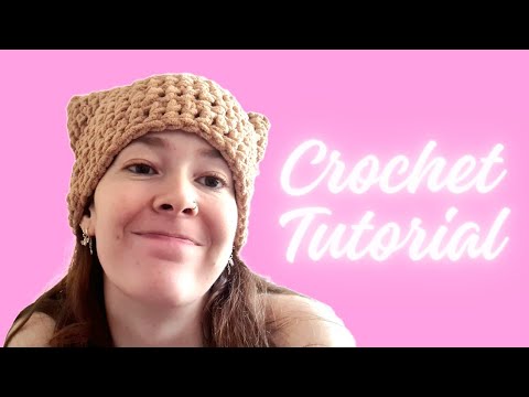 How to crochet a cat hat, super easy beginner tutorial - YouTube