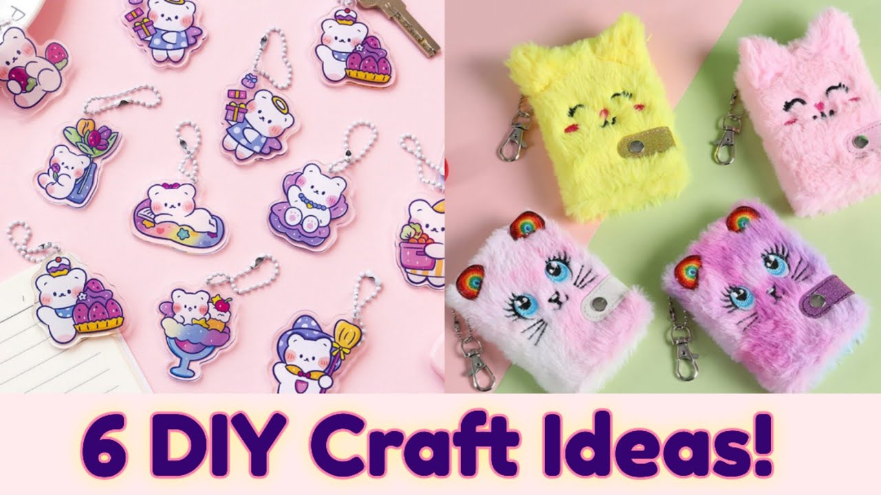 6 Easy Craft Ideas 🌈 How to make stationery supplies at home/art and ...