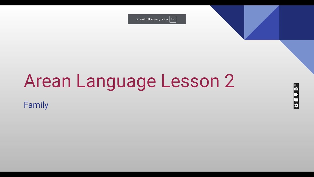 Arean Language Course: Family - YouTube