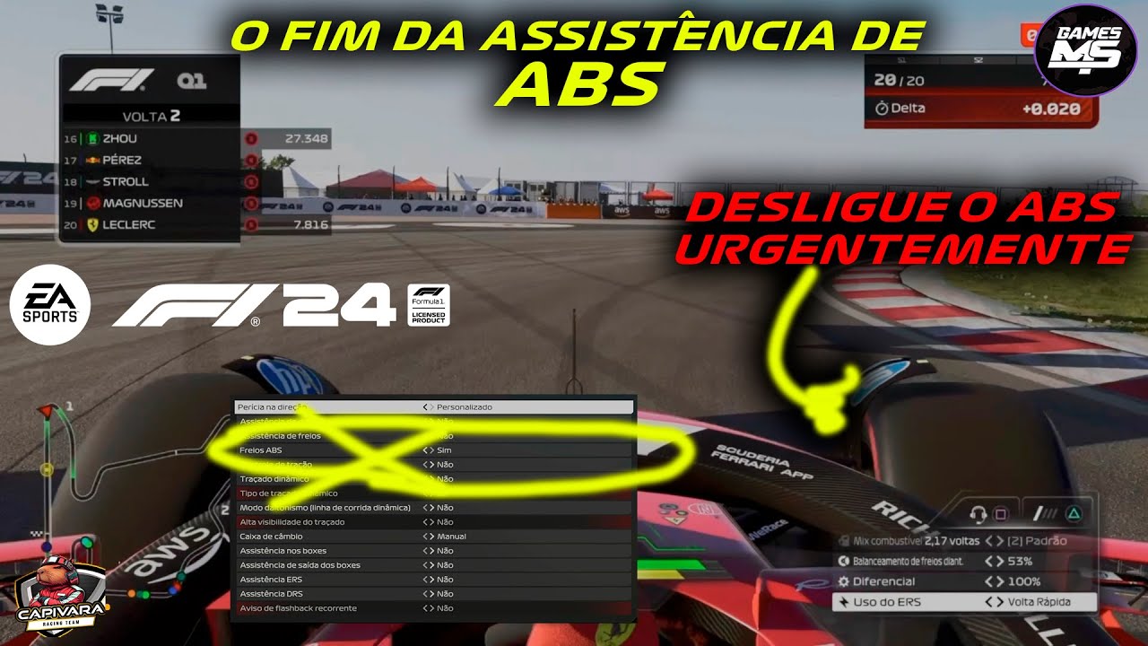 F1 2024 O ABS ACABOU | COMPARAÇÃO ABS ON X ABS OFF - YouTube