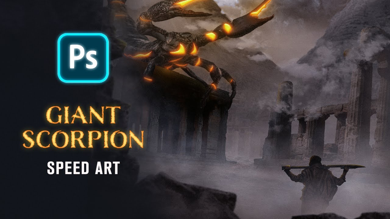 How to create a Giant Scorpion in Photoshop - Speed Art - YouTube