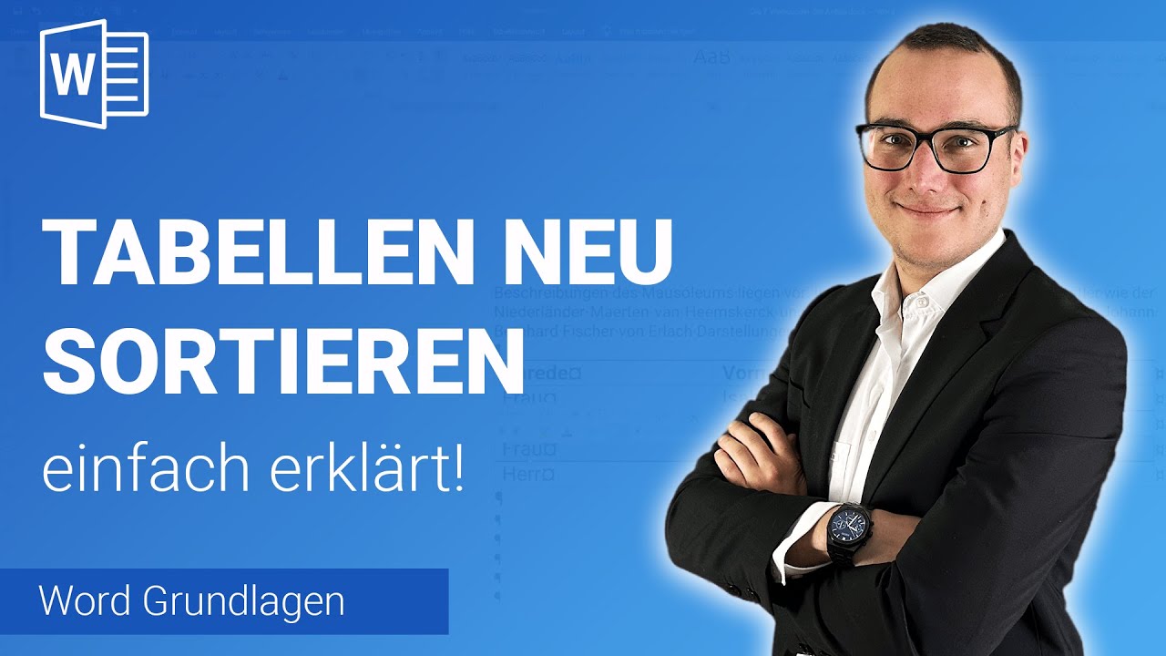 TABELLEN NEU SORTIEREN lassen einfach erklärt | Lerne Microsoft Word ...
