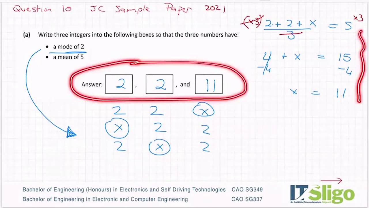 New Junior Cycle Higher Level Maths Sample Paper 2021 Q10 - YouTube