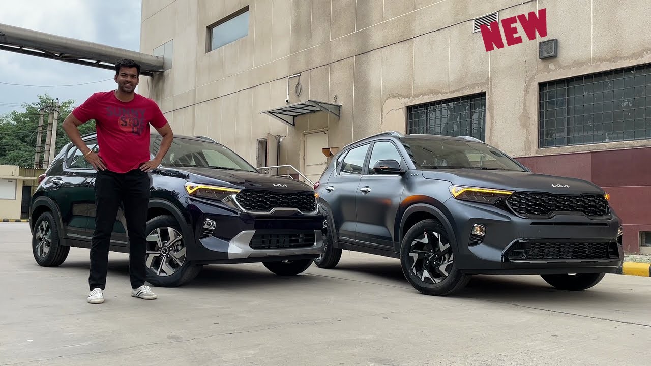 New Kia Sonet Xline Vs Normal | Matt grey or Blue Which Color looks ...