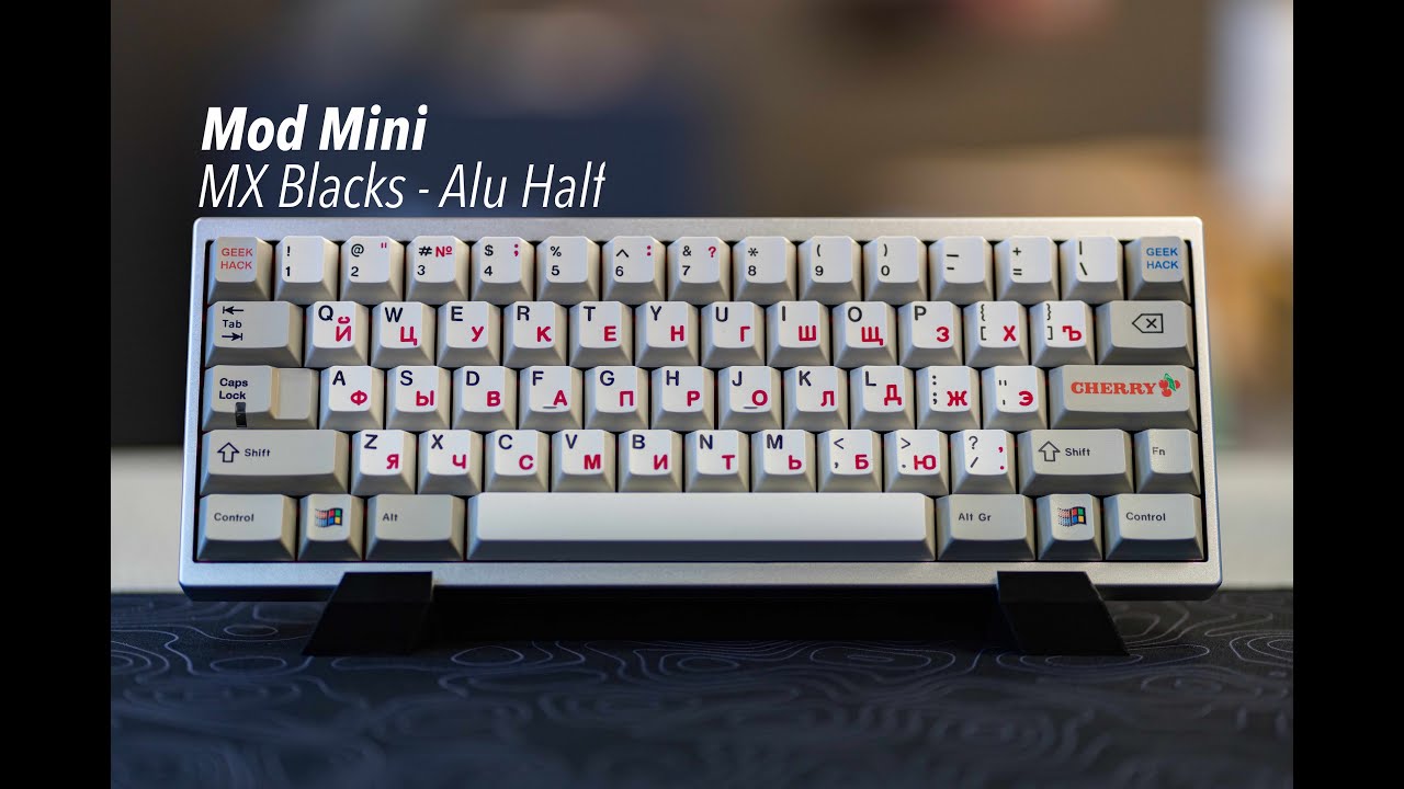 Mod Mini Prototype with Lubed Cherry MX Blacks Typing Sounds - YouTube