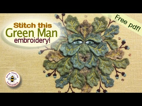 Free design to stitch this Green Man in felt and embroidery stitches ...