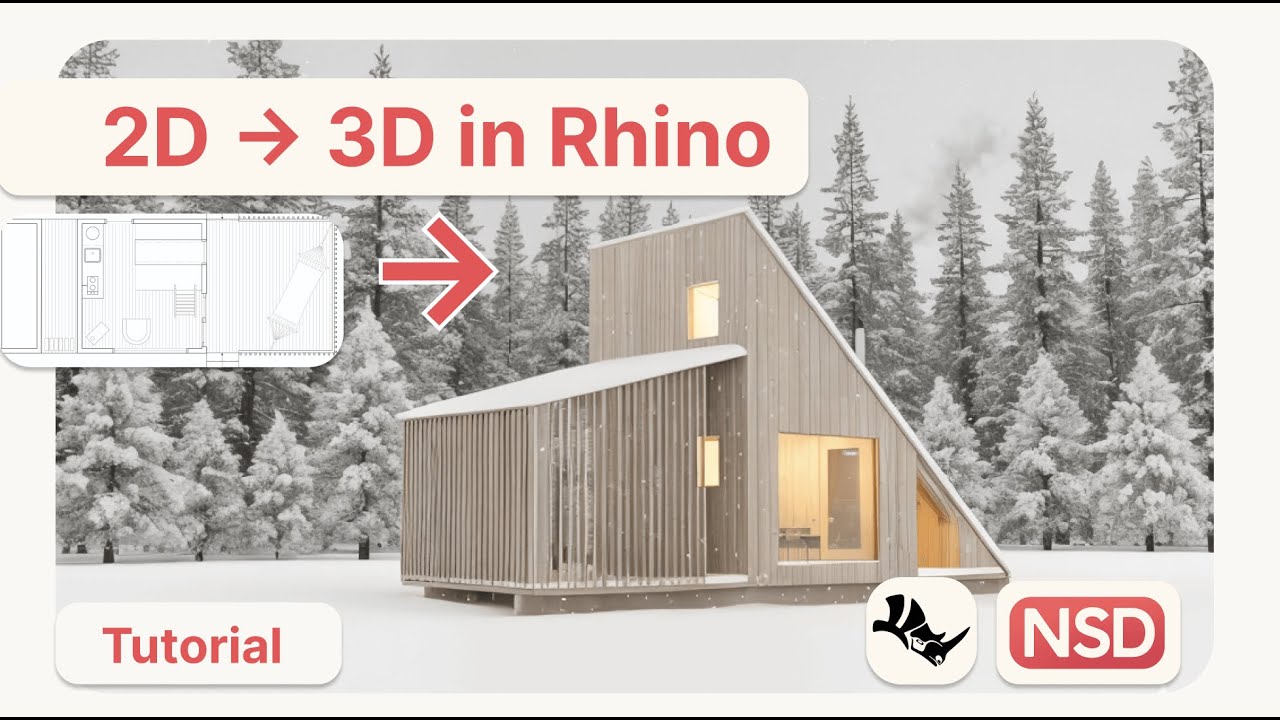 Rhino Complete Tutorial: Model Building from 2D Drawings Floor Plan ...