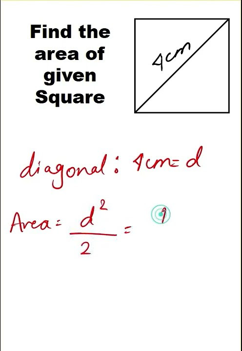 Area of Square Using Diagonal #Shorts - YouTube