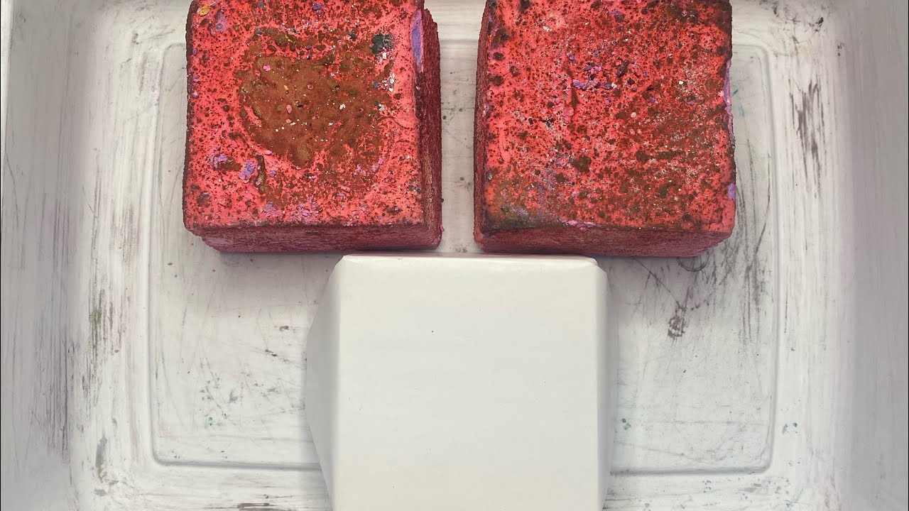 White Soft Chalk Block Covering Pink Luscious Chalk Blocks💗🤍🤤 - YouTube