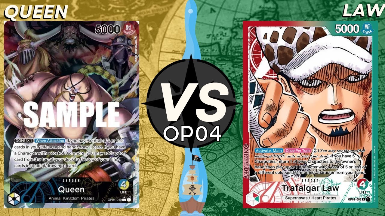 One Piece TCG [OP04] Queen VS Law - YouTube