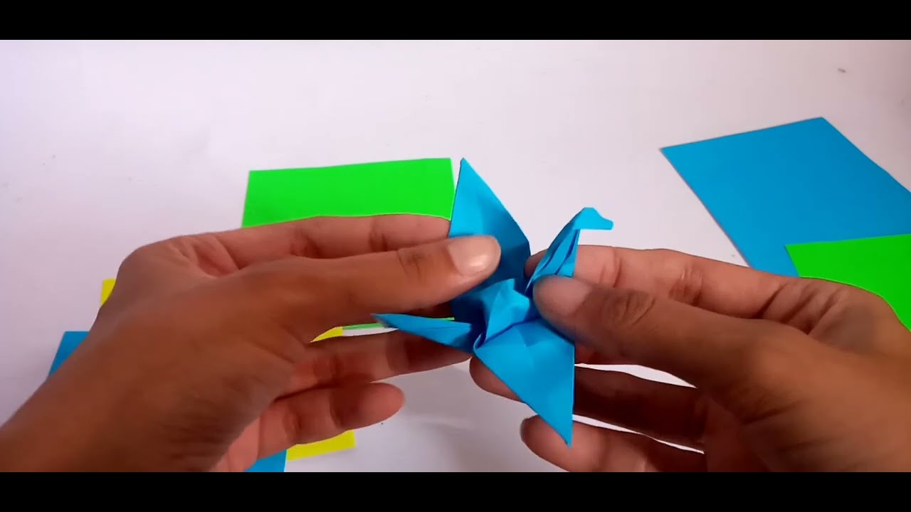 Cara membuat kertas origami burung bangau | how to make origami crane ...