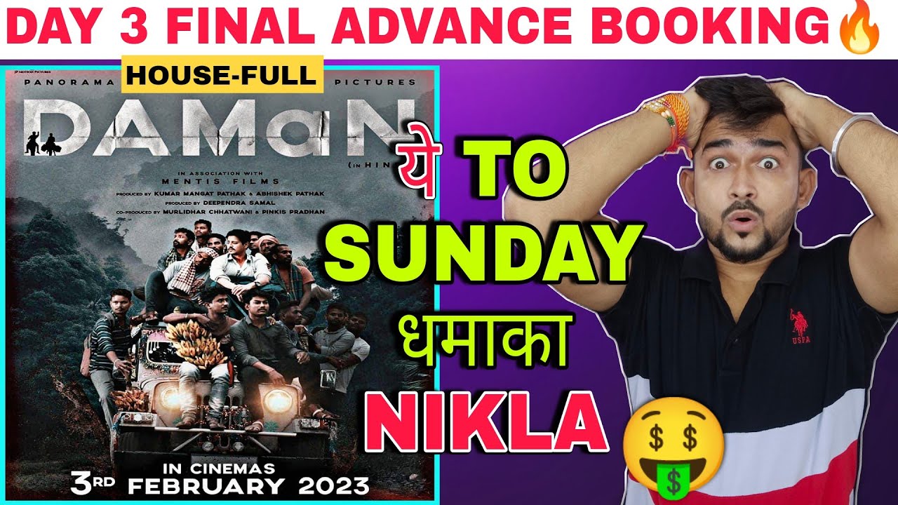 DAMaN(Hindi) Final Day 3 Advance Booking Report🔥|Daman Collection|Daman ...