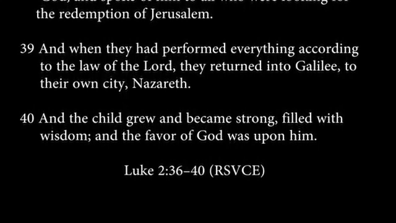 Luke 2 36 40 YouTube Luke 2 36 40 YouTube