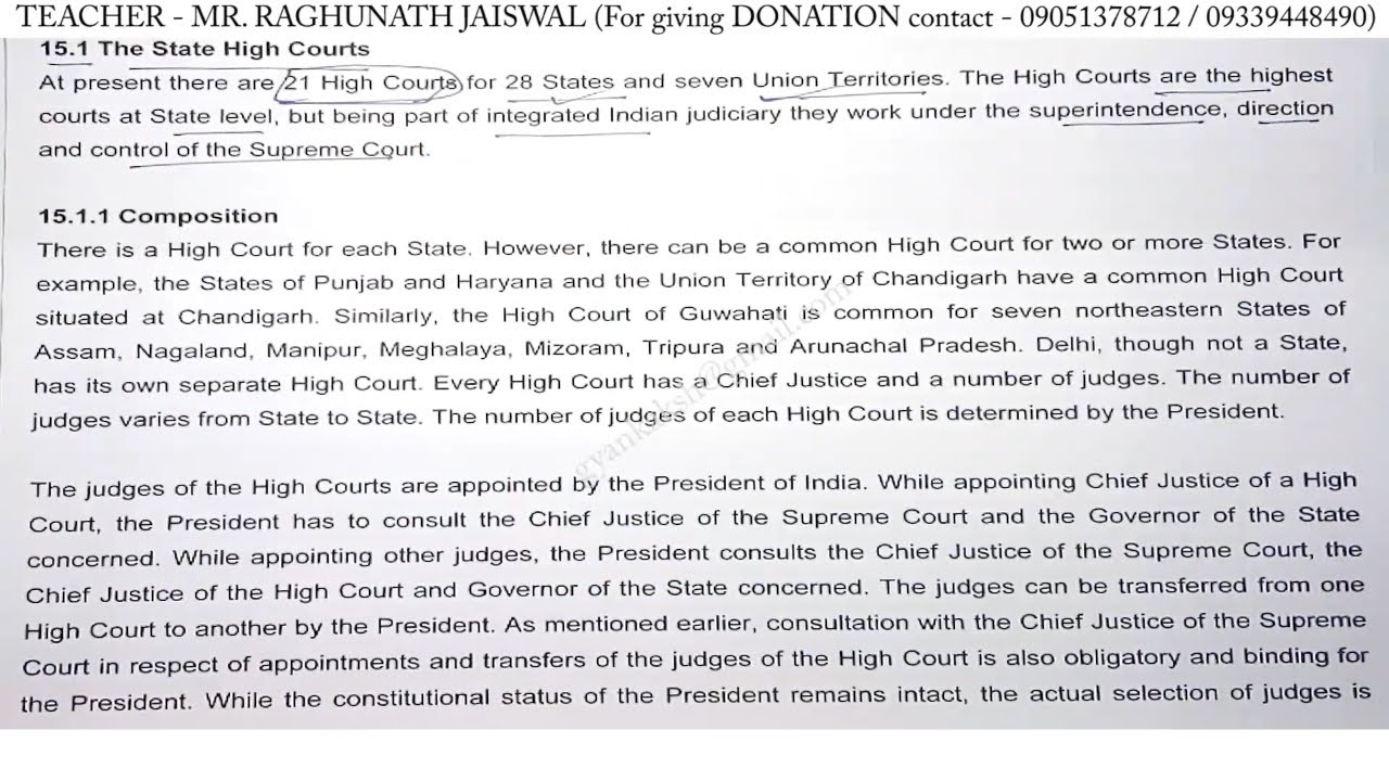 The State High Courts, Composition Of The Judges, Qualifications Of The ...