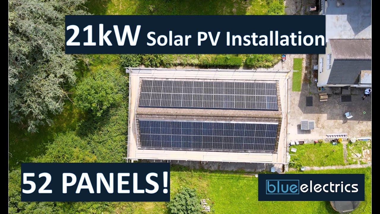 HUGE 52 panel / 21kW Solar PV install for customer with 2 EV's, and ...
