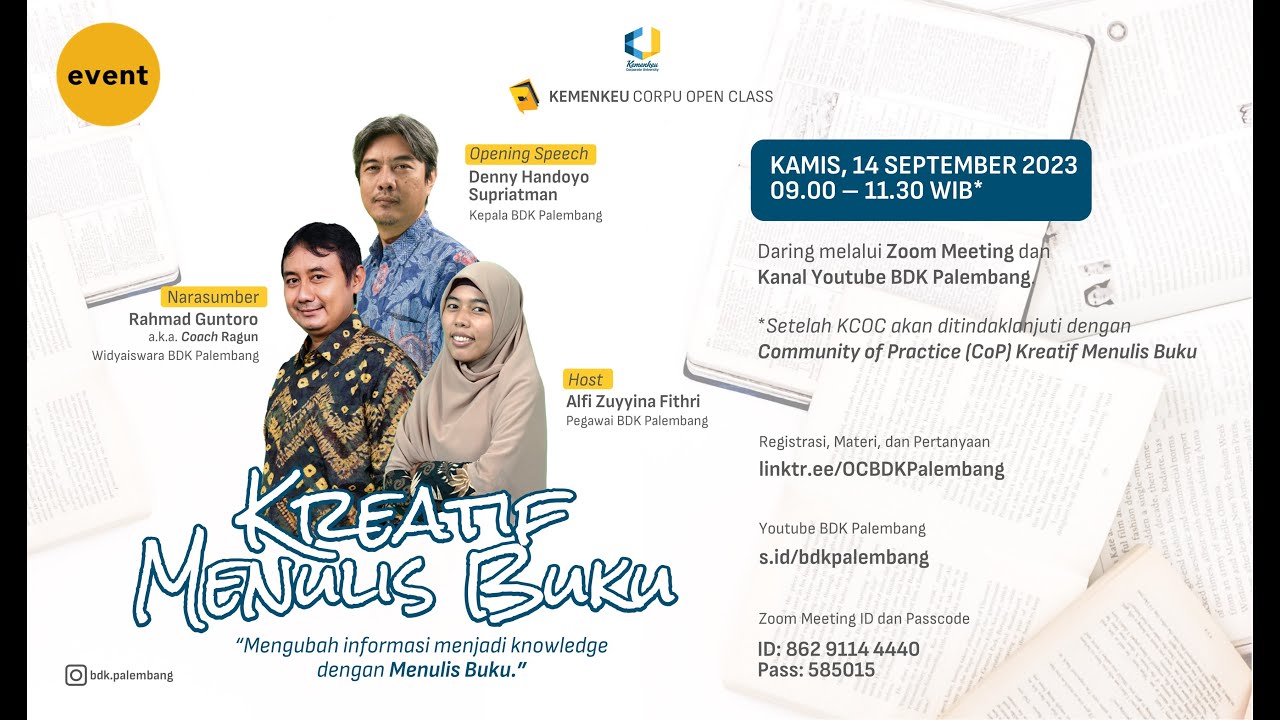 Kemenkeu Corpu Open Class: Kreatif Menulis Buku - YouTube
