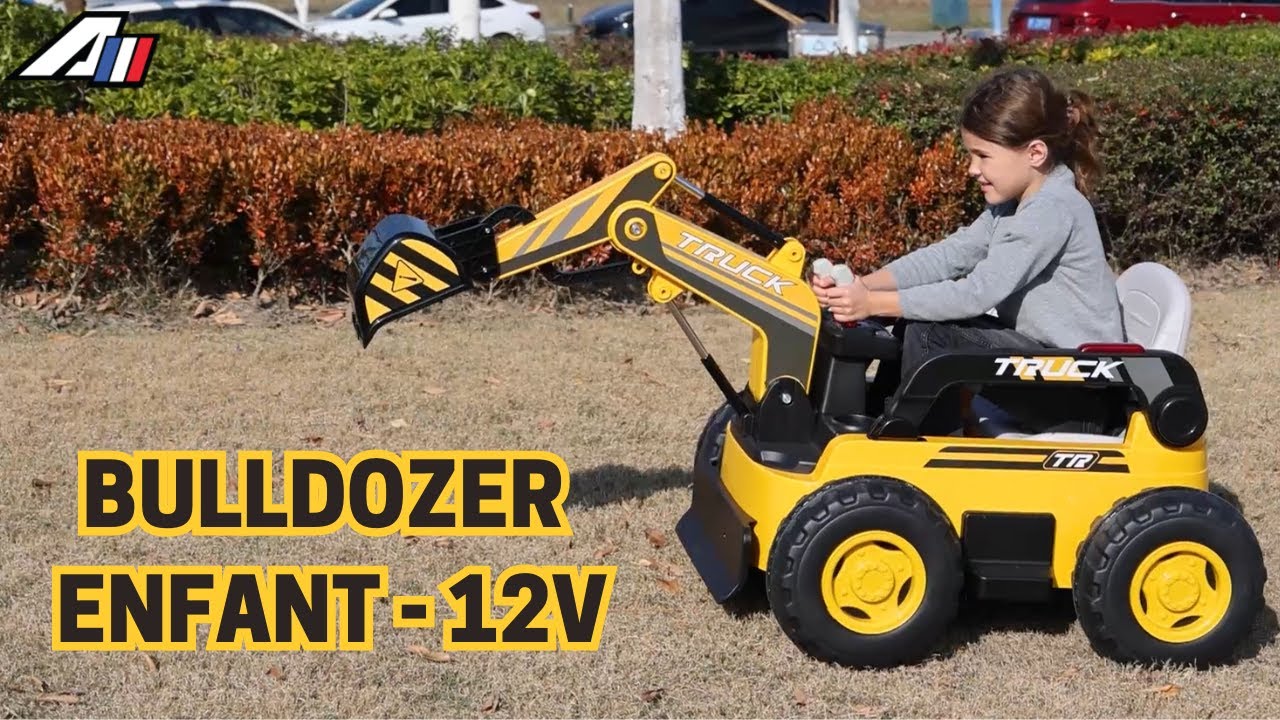 Bulldozer enfant - 12v - YouTube