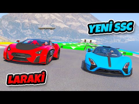 Şımarık Laraki vs Yeni SSC Tuatara 4 Farklı Uçma Parkurunda - GTA 5