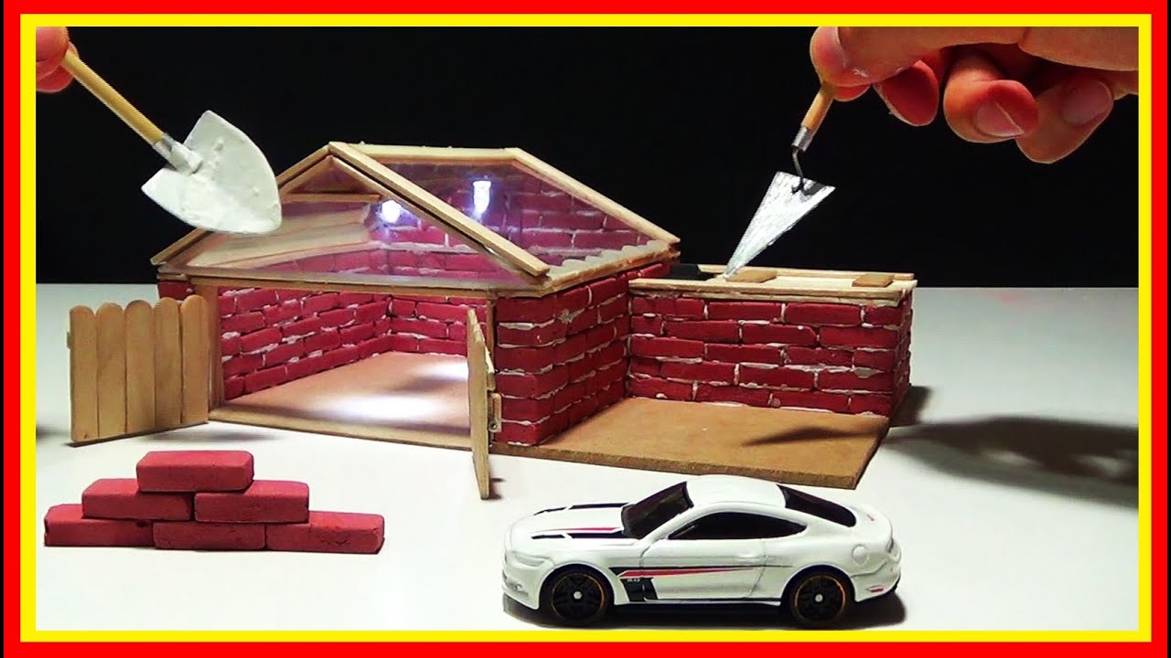 Mini Garage with mini bricks - mini garaje cochera - YouTube