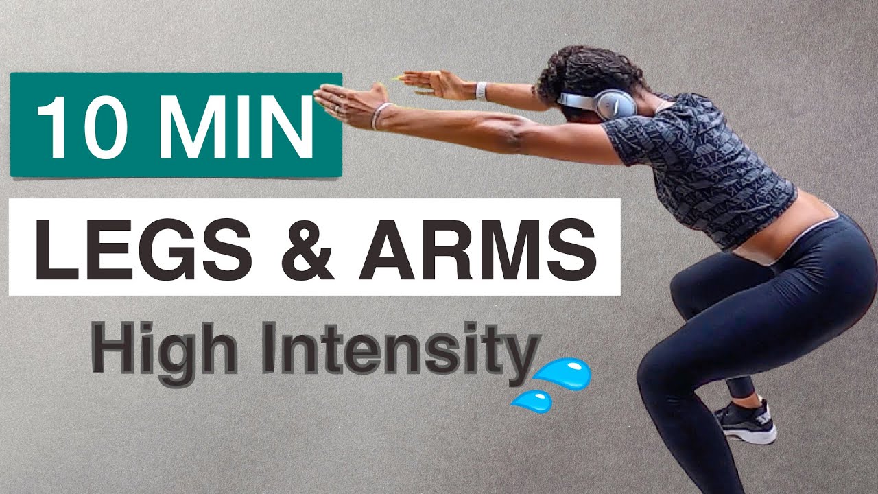 10 min Legs & Arms Routine *Quick & Effective* | At Home HIIT Workout ...